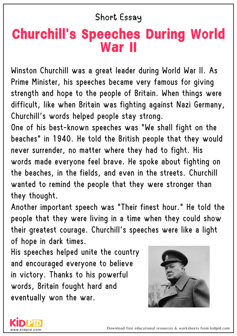 Essay - Churchill's Speeches During World War II - Kidpid