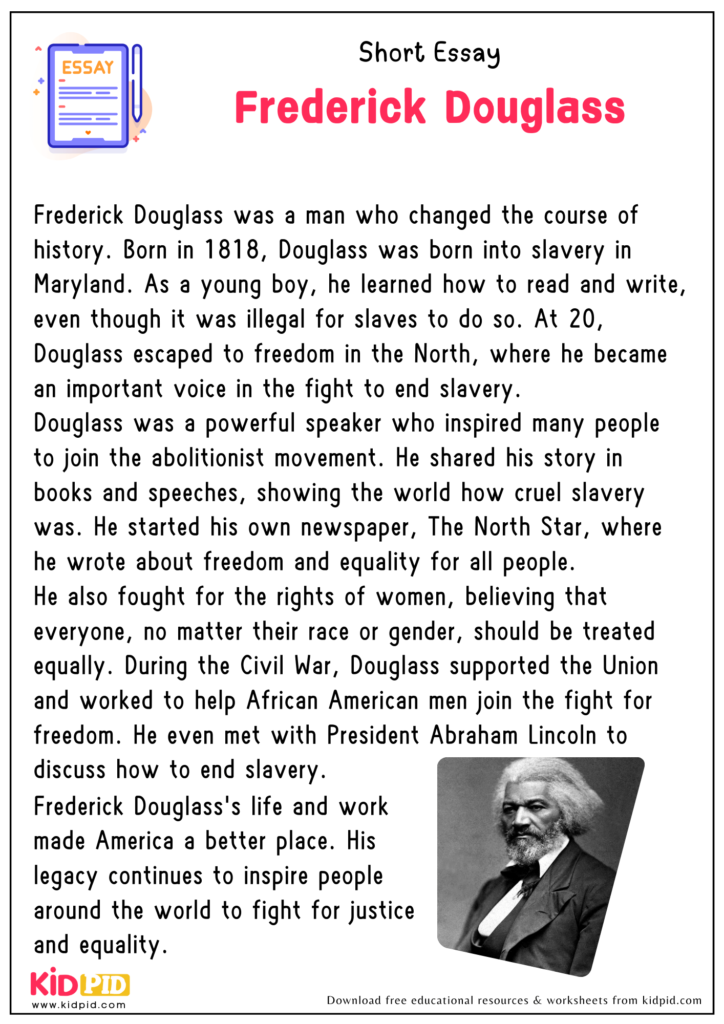 Essay - Frederick Douglass - Kidpid