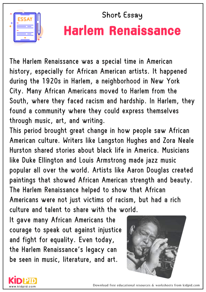 Essay - Harlem Renaissance - Kidpid