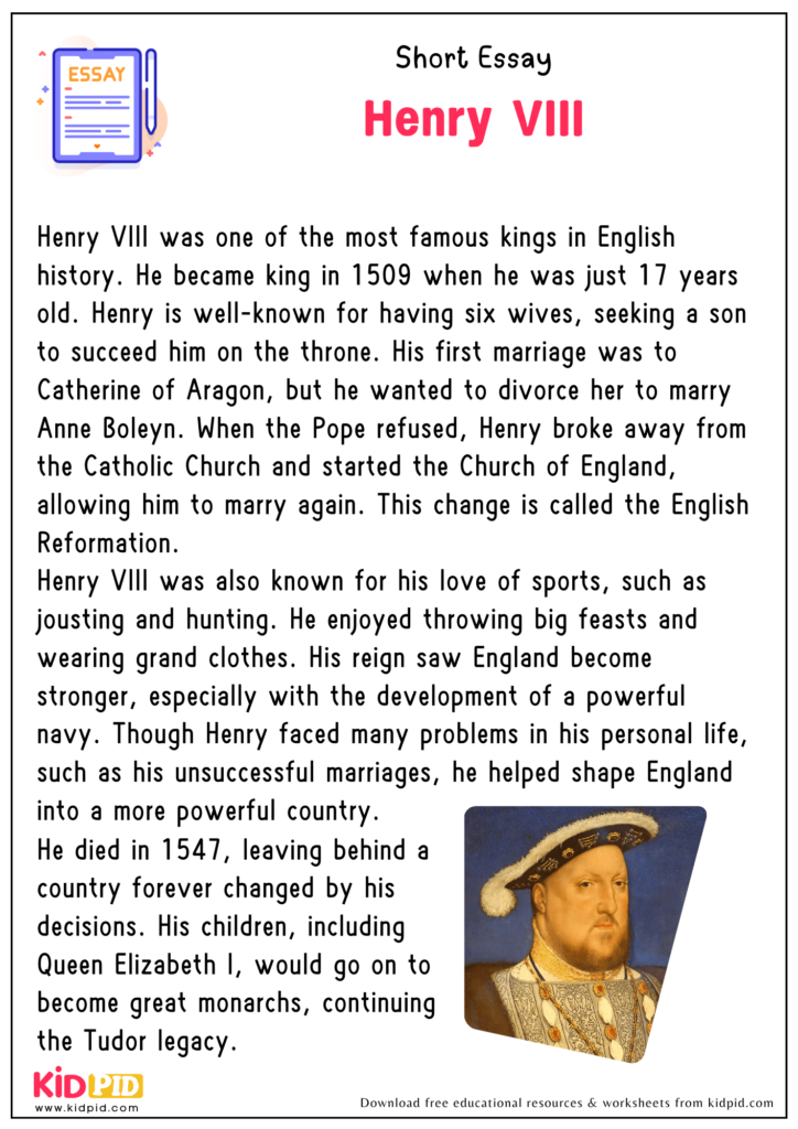 Essay - Henry VIII - Kidpid
