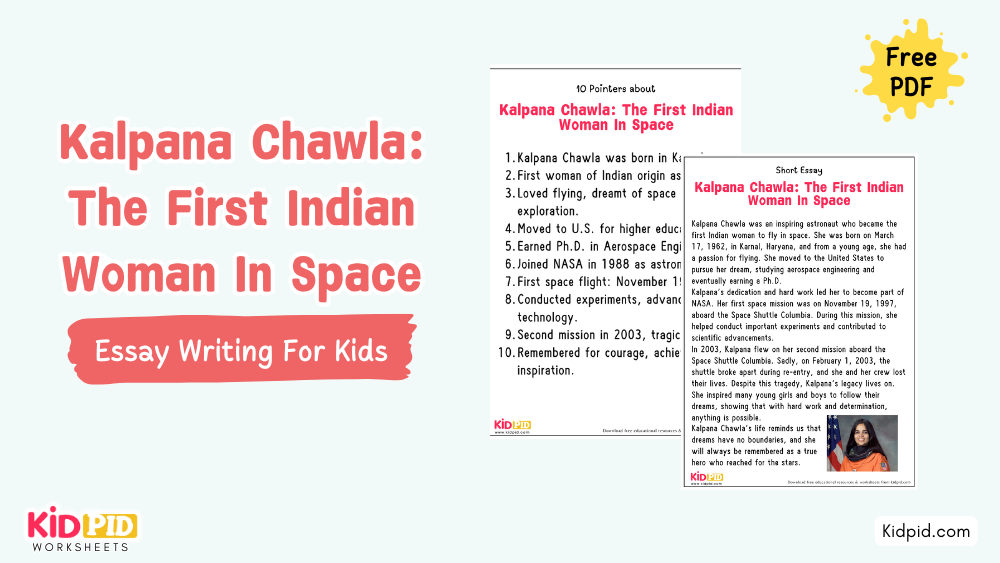 Essay - Kalpana Chawla: The First Indian Woman In Space - Kidpid