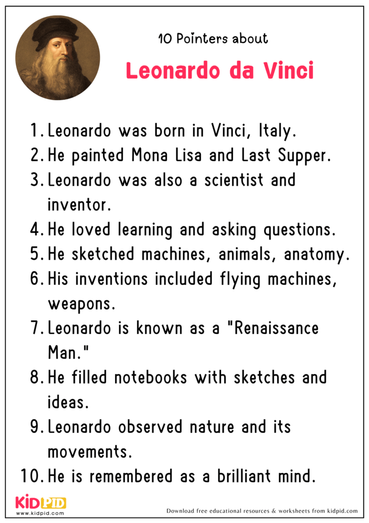 Essay - Leonardo da Vinci - Kidpid