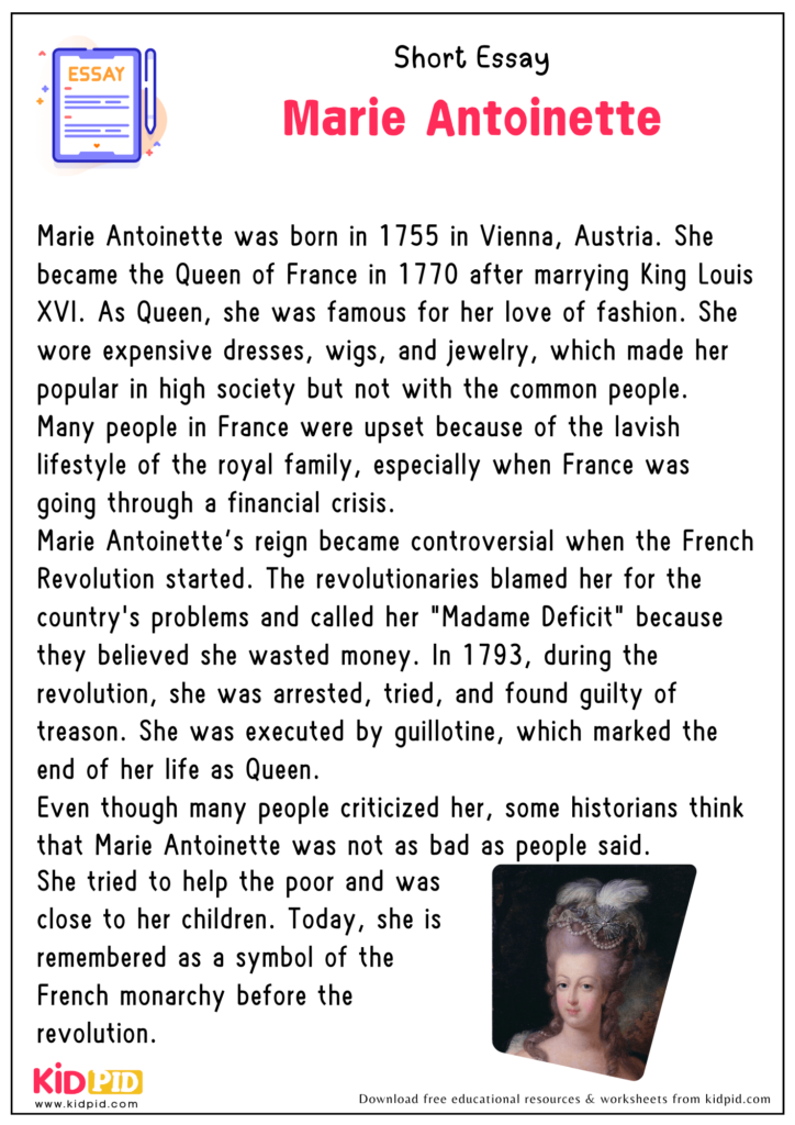 Essay - Marie Antoinette - Kidpid