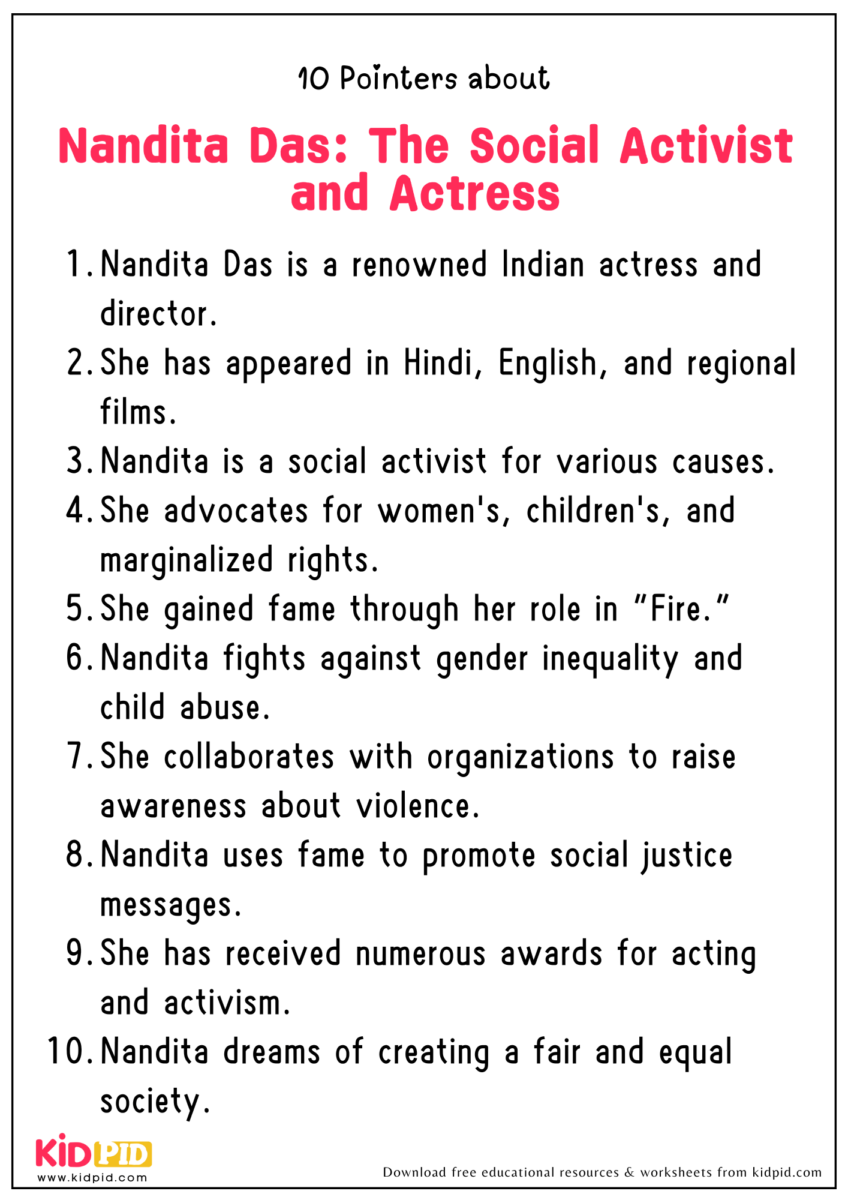 Essay - Nandita Das: The Social Activist and Actress - Kidpid