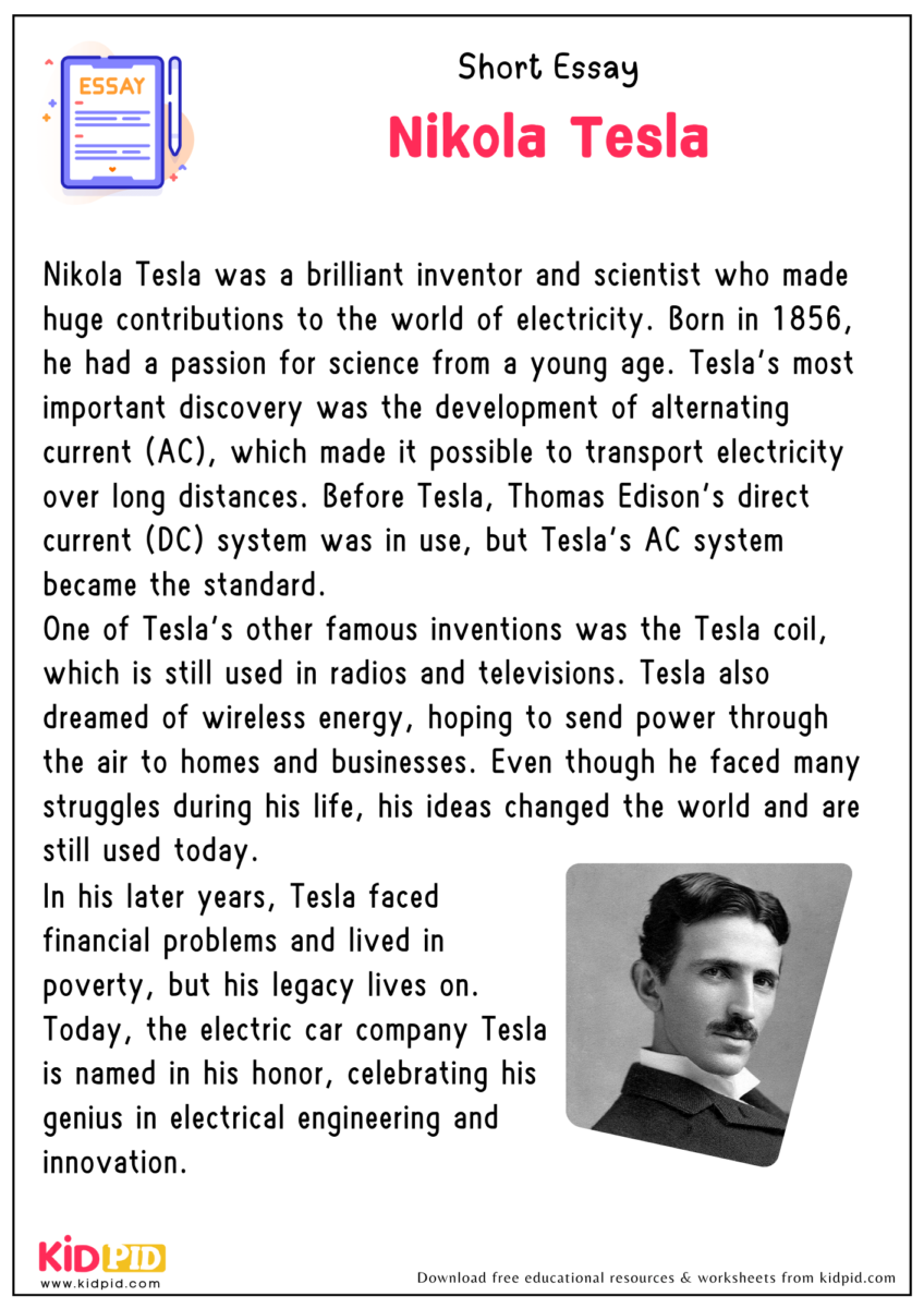 Essay - Nikola Tesla - Kidpid