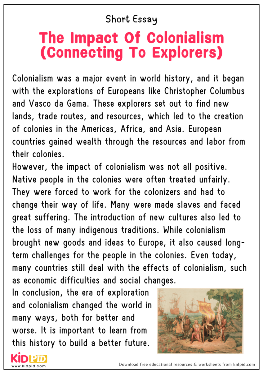 Essay - The Impact Of Colonialism (Connecting To Explorers) - Kidpid