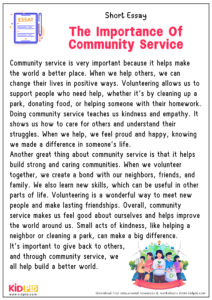 Essay - The Importance Of Community Service - Kidpid