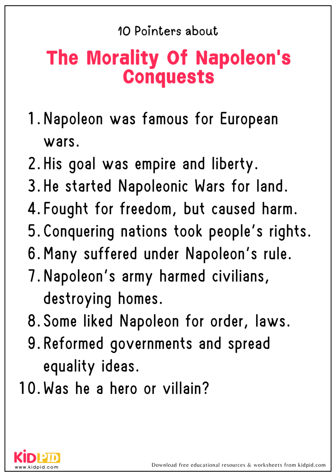 Essay - The Morality Of Napoleon's Conquests - Kidpid