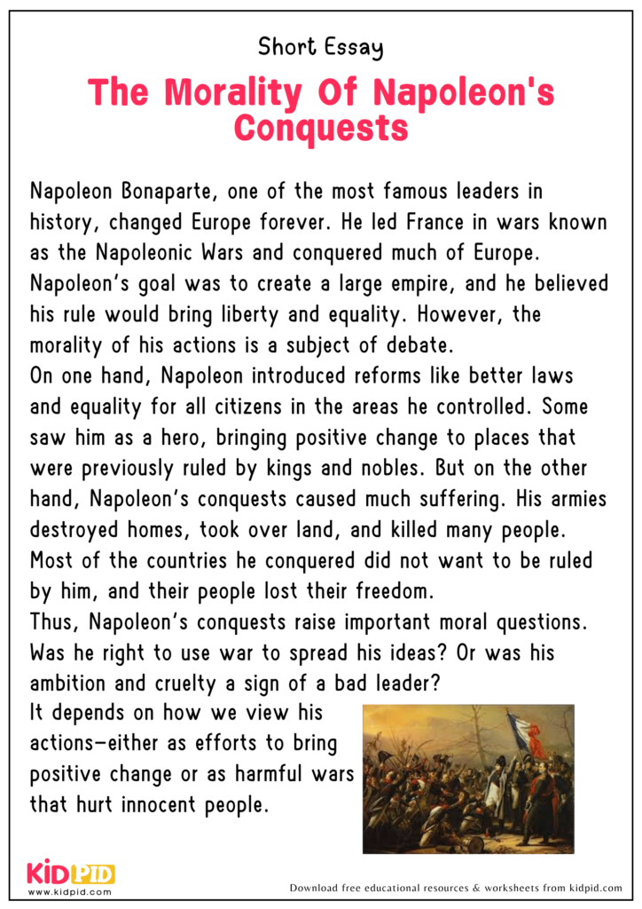 Essay - The Morality Of Napoleon's Conquests - Kidpid