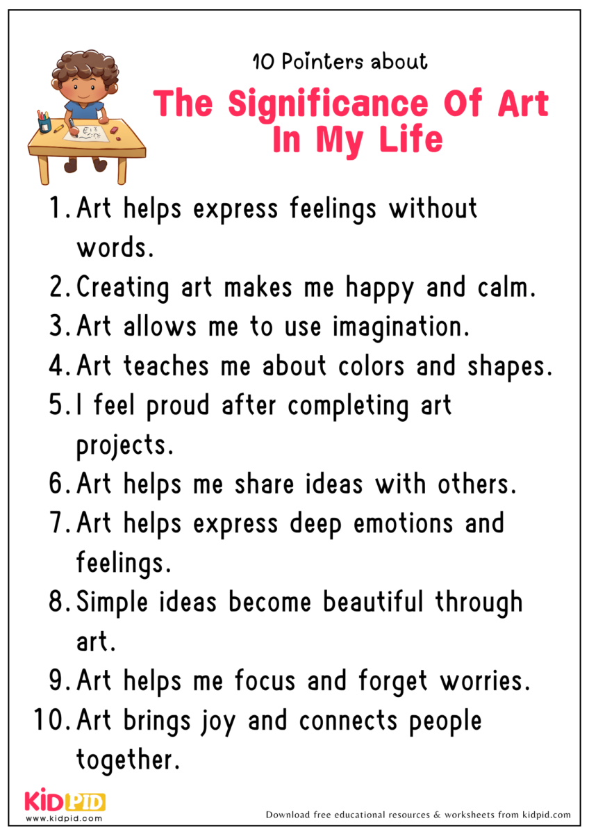 Essay - The Significance Of Art In My Life - Kidpid