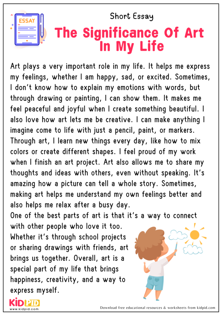 Essay - The Significance Of Art In My Life - Kidpid