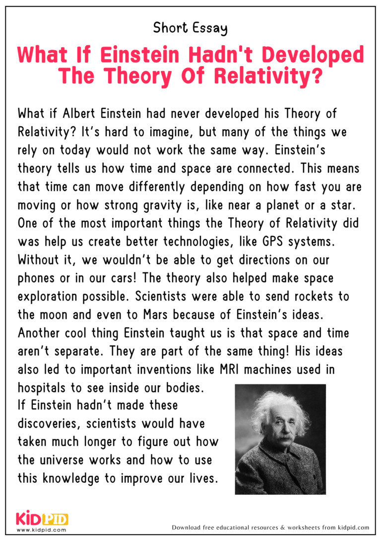 Essay - What If Einstein Hadn't Developed The Theory Of Relativity ...