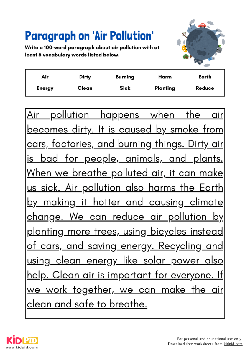 Paragraph on 'Air Pollution' - Kidpid