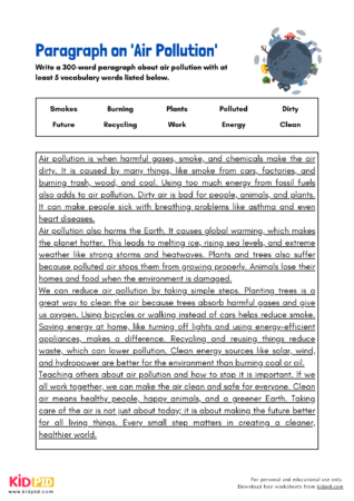 Paragraph on 'Air Pollution' - Kidpid
