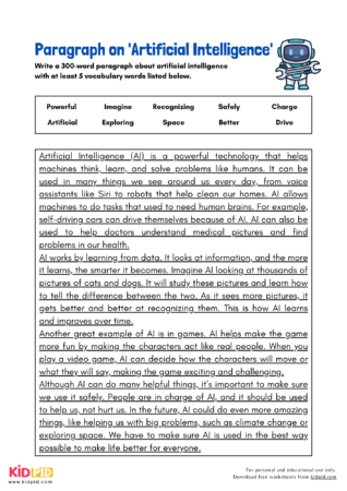 Paragraph on 'Artificial Intelligence' - Kidpid