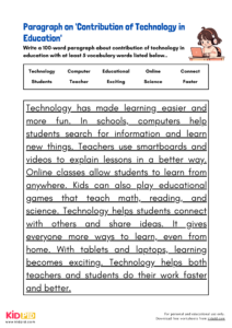Paragraph on 'Contribution of Technology in Education' - Kidpid