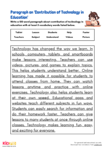Paragraph on 'Contribution of Technology in Education' - Kidpid