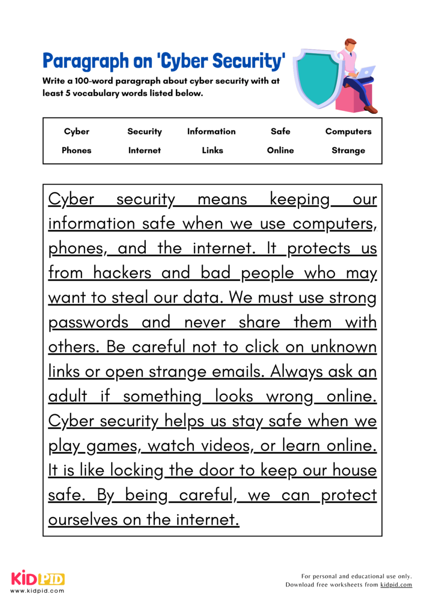 Paragraph on 'Cyber Security' - Kidpid