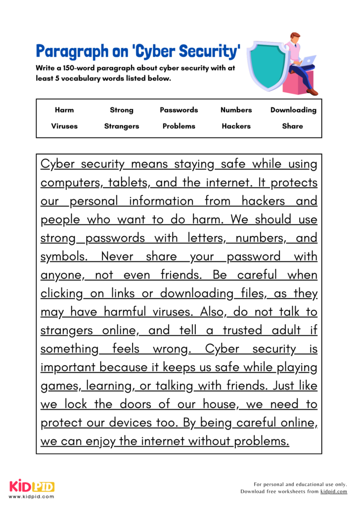 Paragraph on 'Cyber Security' - Kidpid