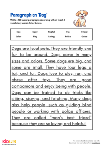 Paragraph on 'Dog' - Kidpid