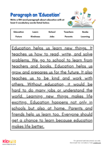 Paragraph on 'Education' - Kidpid