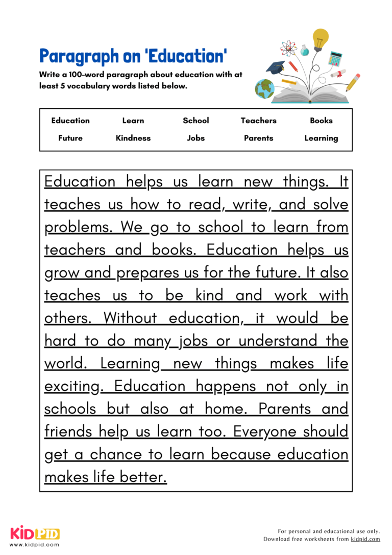 Paragraph on 'Education' - Kidpid