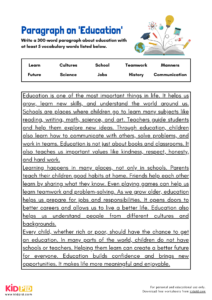 Paragraph on 'Education' - Kidpid