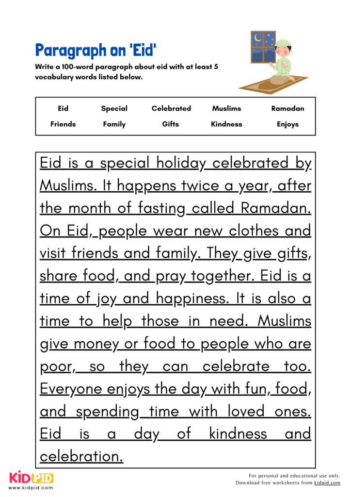 Paragraph on 'Eid' - Kidpid