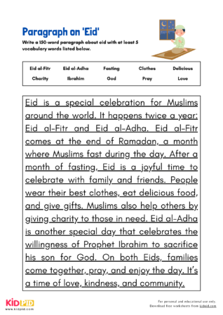 Paragraph on 'Eid' - Kidpid