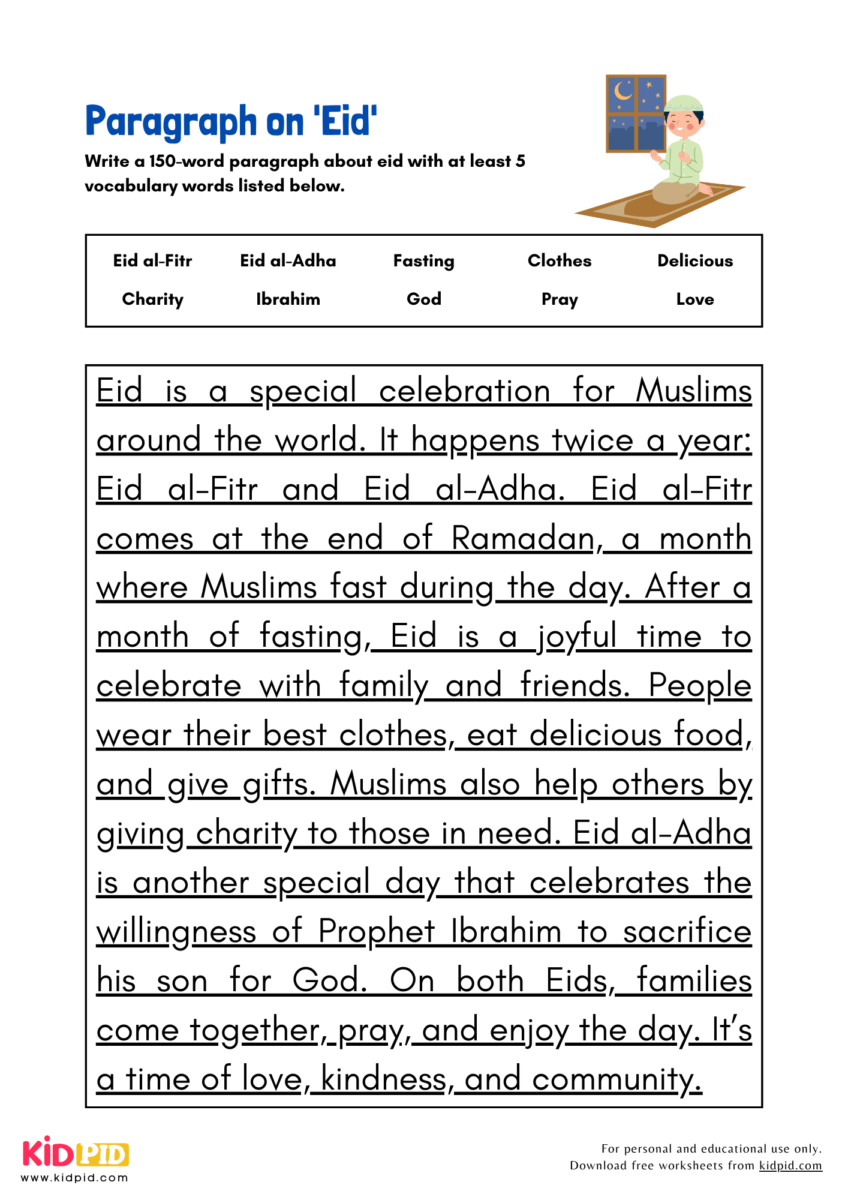 Paragraph on 'Eid' - Kidpid