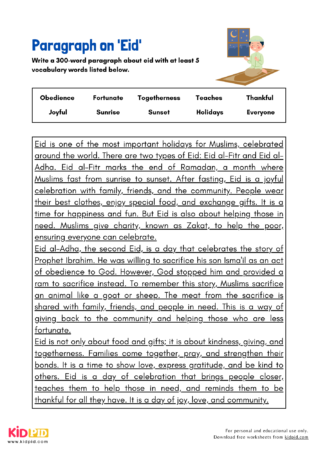 Paragraph on 'Eid' - Kidpid
