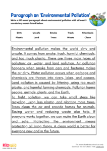Paragraph on 'Environmental Pollution' - Kidpid