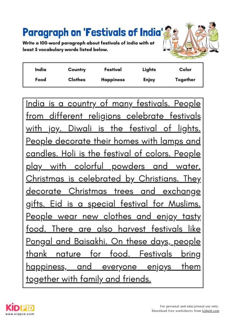 Paragraph on 'Festivals of India' - Kidpid
