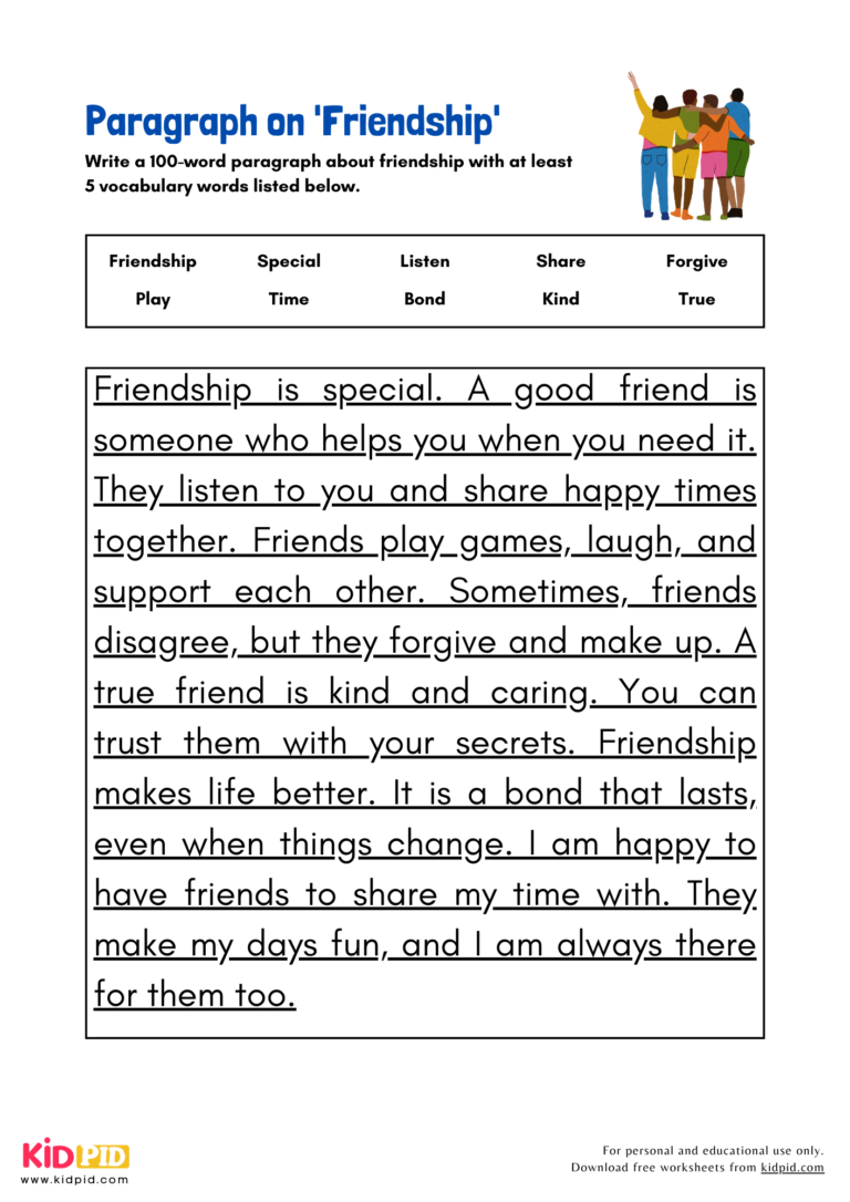 Paragraph on 'Friendship' - Kidpid