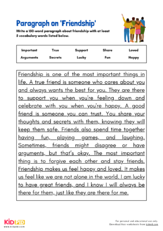 Paragraph on 'Friendship' - Kidpid