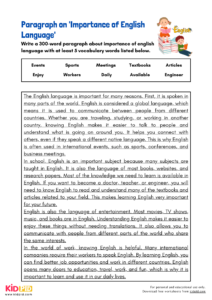 Paragraph on 'Importance of English Language' - Kidpid