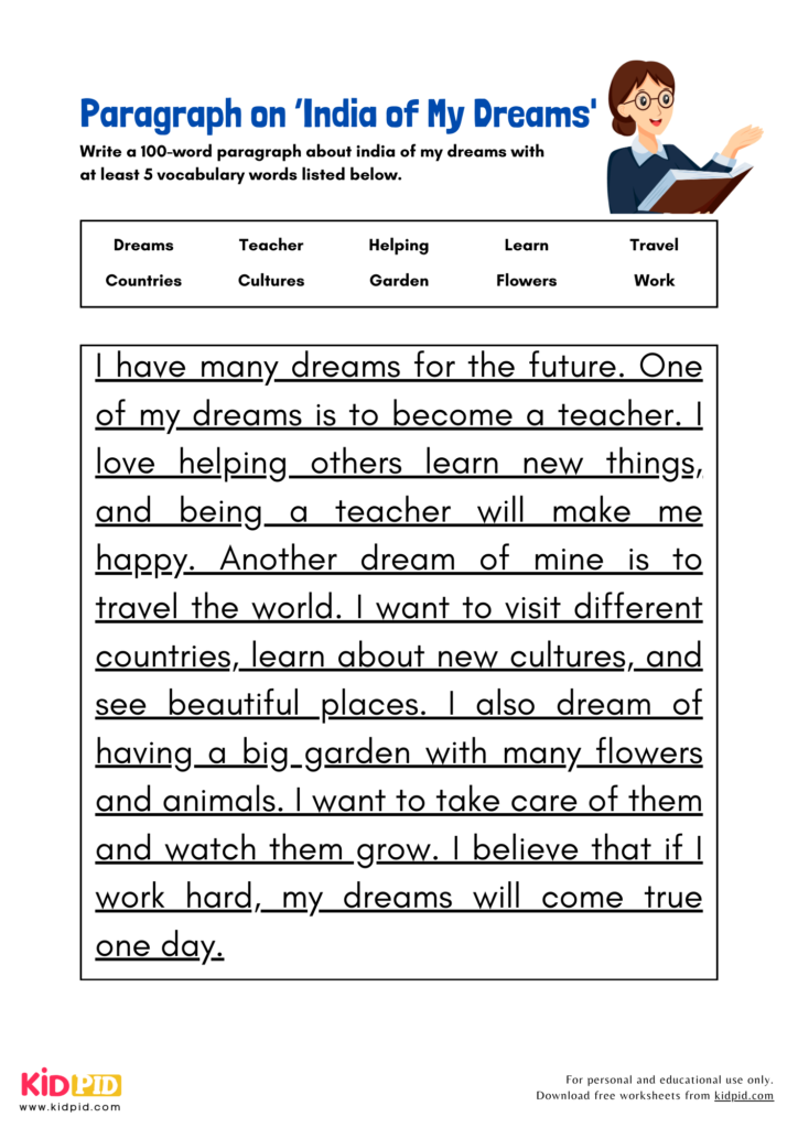 Paragraph on 'India of My Dreams' - Kidpid