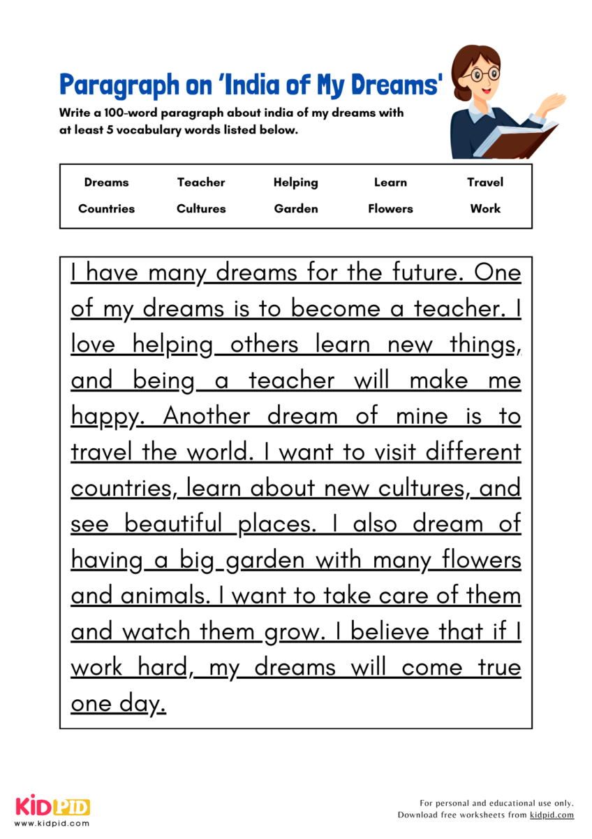 Paragraph on 'India of My Dreams' - Kidpid