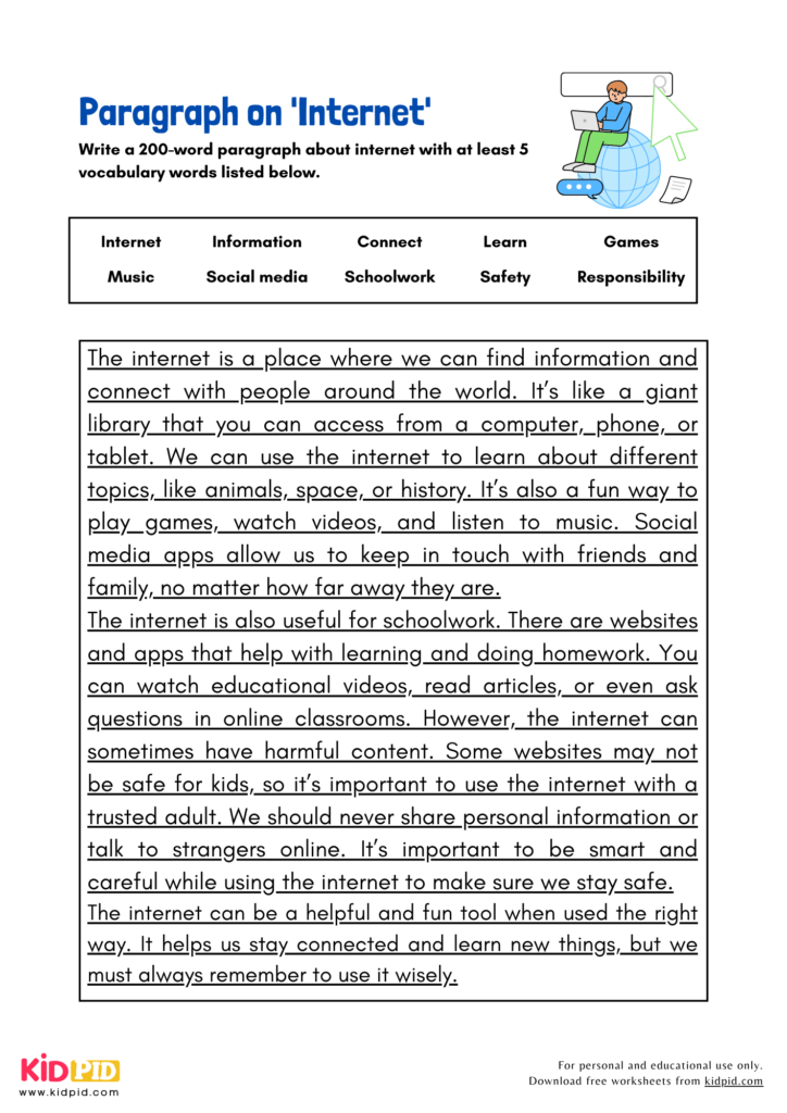 Paragraph on 'Internet' - Kidpid