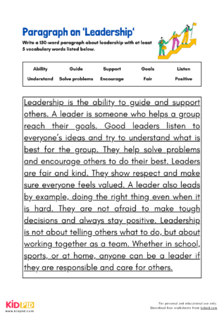 Paragraph on 'Leadership' - Kidpid