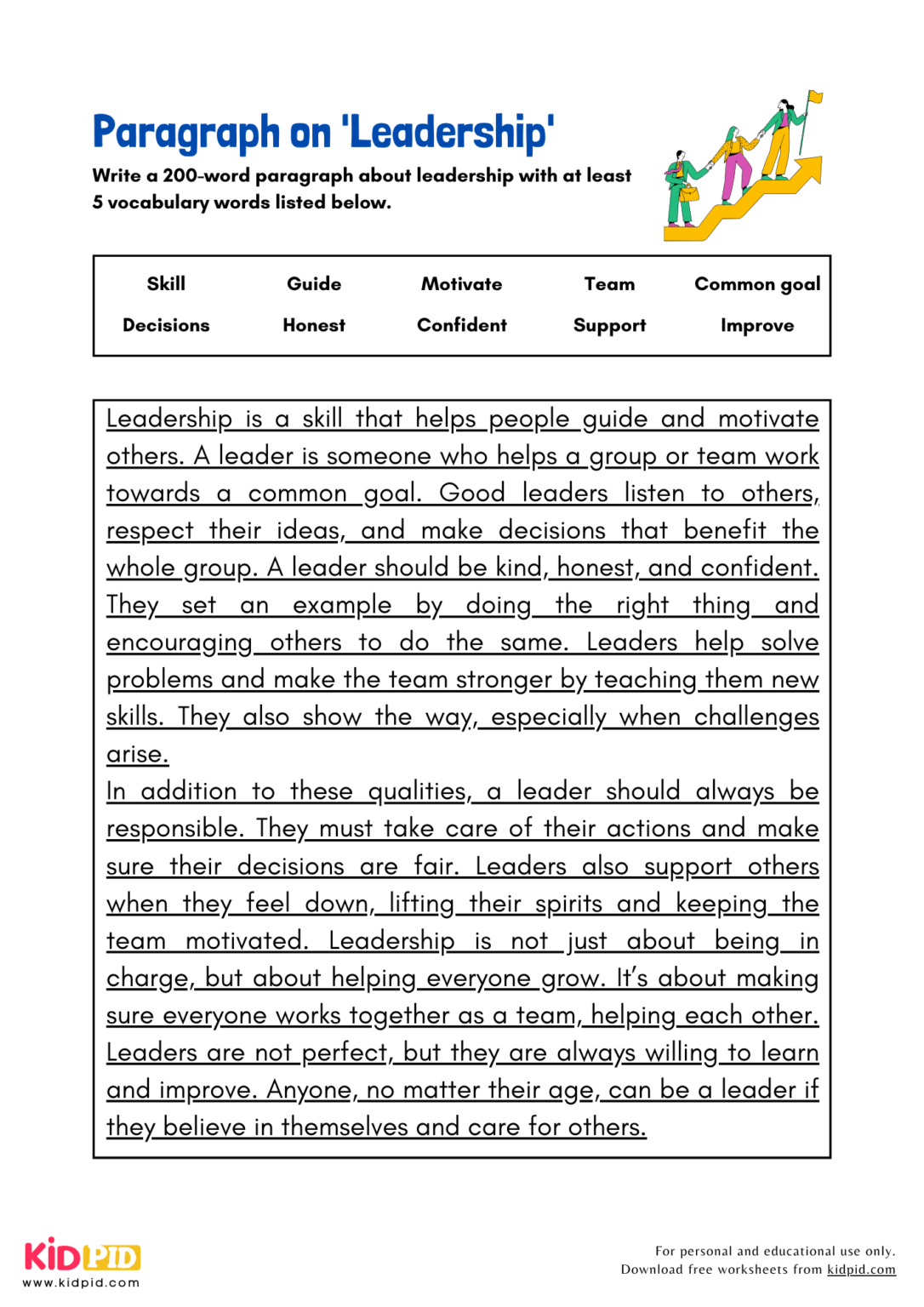 Paragraph on 'Leadership' - Kidpid