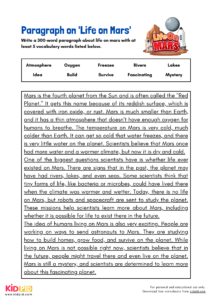 Paragraph on 'Life on Mars' - Kidpid