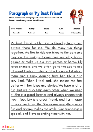 Paragraph on 'My Best Friend' - Kidpid