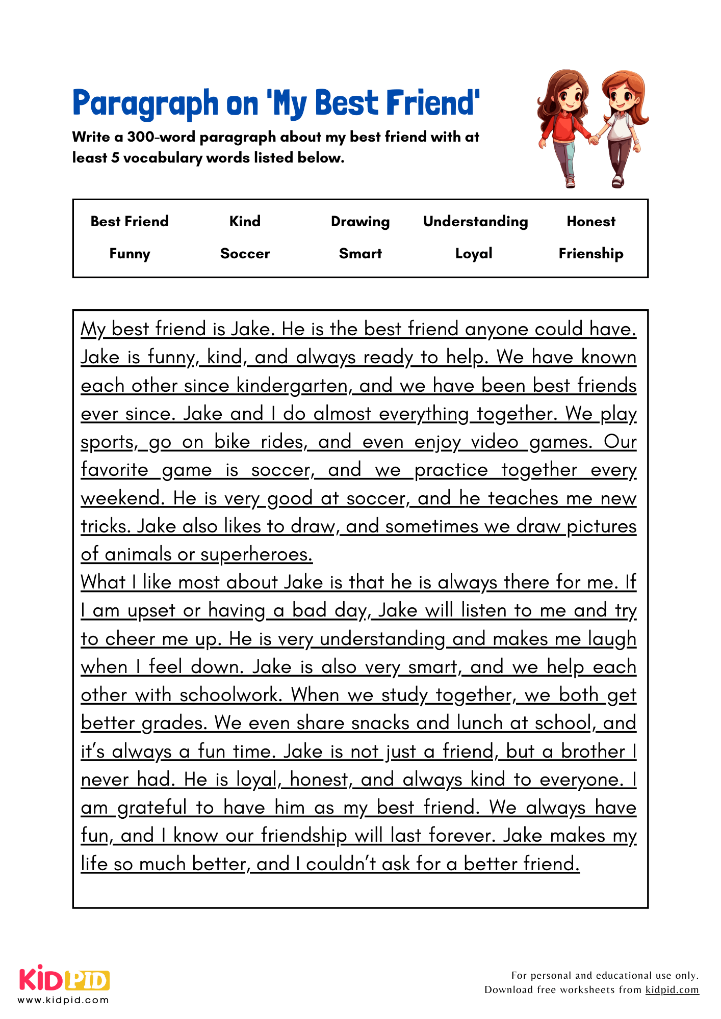 Paragraph on 'My Best Friend' - Kidpid