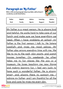 Paragraph on 'My Father' - Kidpid