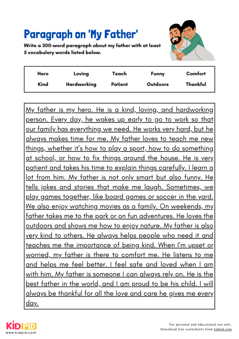 Paragraph on 'My Father' - Kidpid