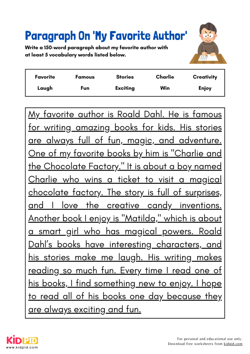 Paragraph on 'My Favorite Author' - Kidpid