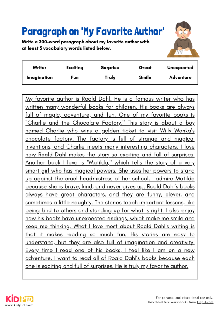 Paragraph on 'My Favorite Author' - Kidpid