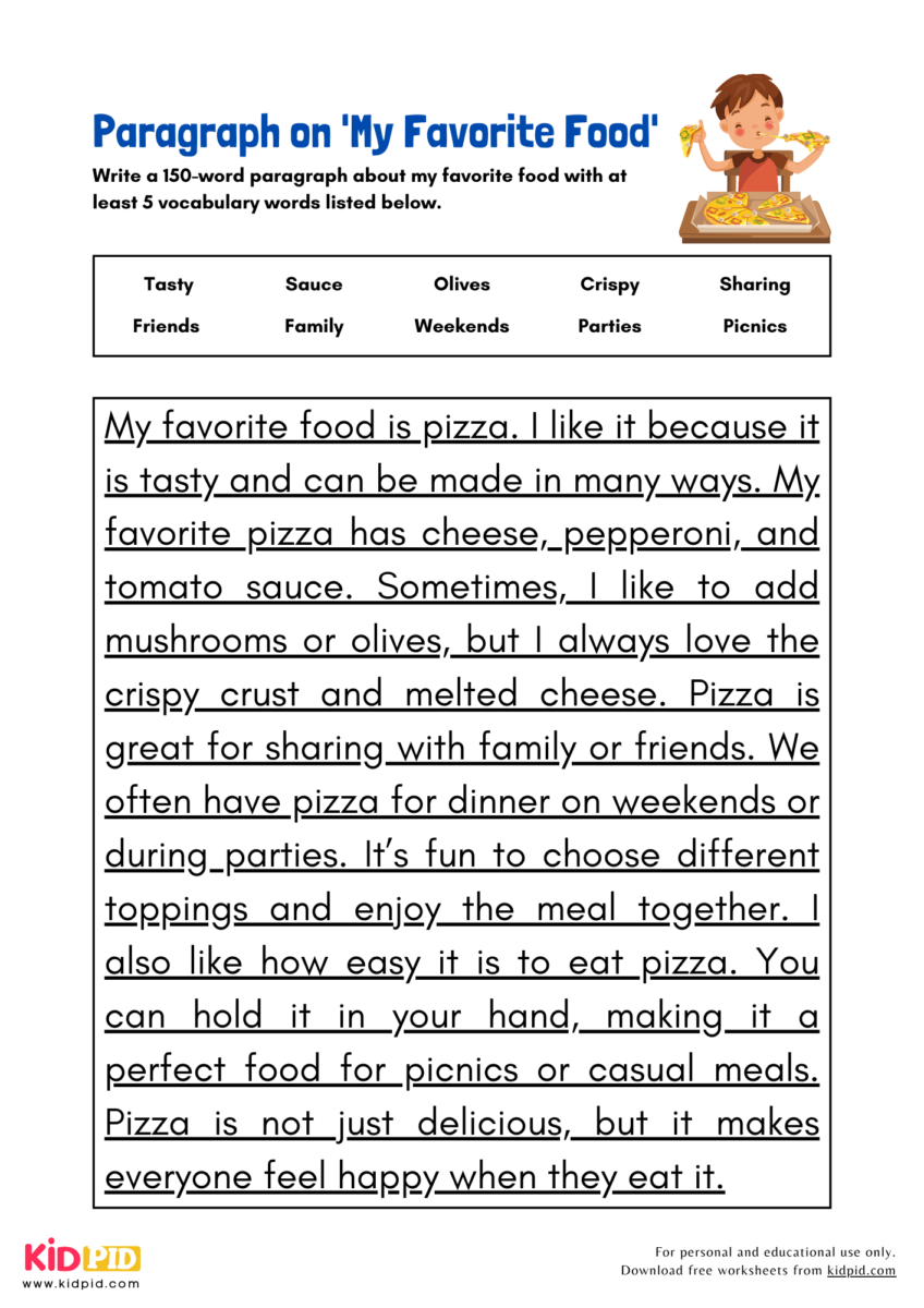 Paragraph on 'My Favorite Food' - Kidpid