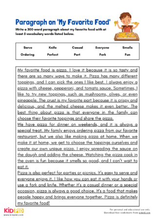 Paragraph on 'My Favorite Food' - Kidpid